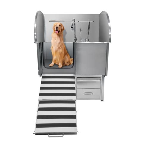 Professional Stainless Steel Dog Bathing Tub Dog Grooming Tub Wramp