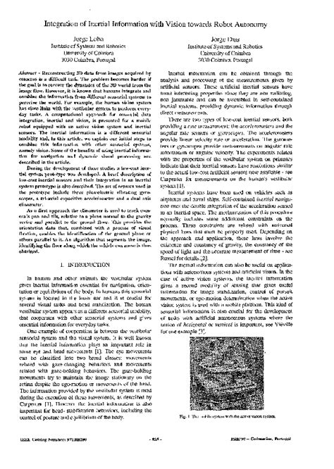 pdf integration of inertial information with vision towards robot