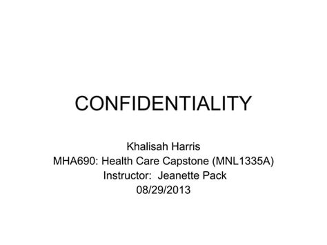 Confidentiality Ppt