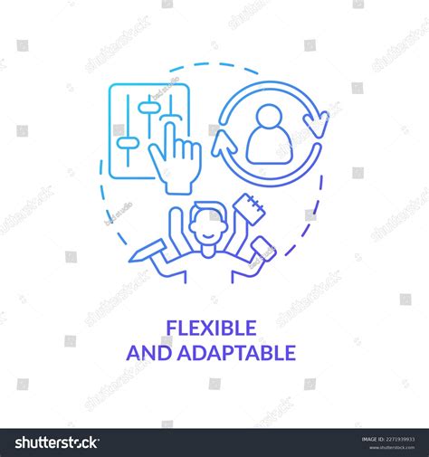 Flexible Adaptable Blue Gradient Concept Icon Stock Vector Royalty