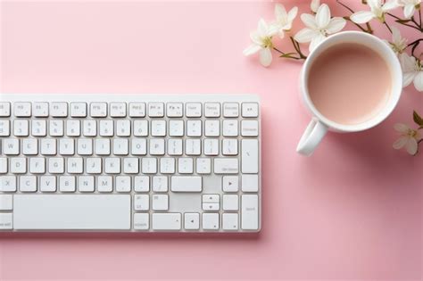 Premium Ai Image A Cup Of Tea On Computer Desk