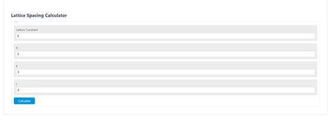 Lattice Spacing Calculator Calculator Academy