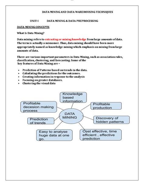 data mining and warehousing notes data mining and data warehousing