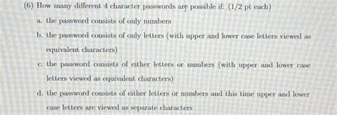 solved 6 how many different 4 character passwords are