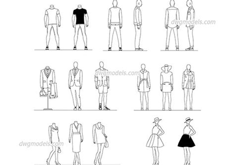 Mannequins CAD Blocks AutoCAD File Download