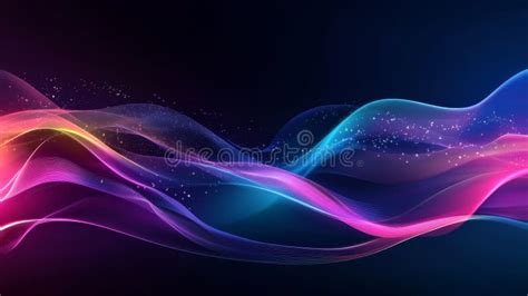 Dynamic Colorful Animation Of Flowing Data Streams With Realistic Light Effects In A Dark