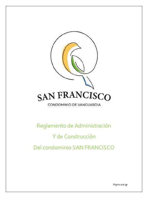 Reglamento Admon Y Constr San Francisco Pdf Condominio