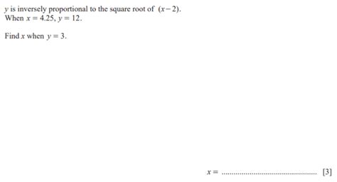 Direct And Inverse Proportion Past Paper Questions For Igcse Cambridge 0580 Revise Right Now