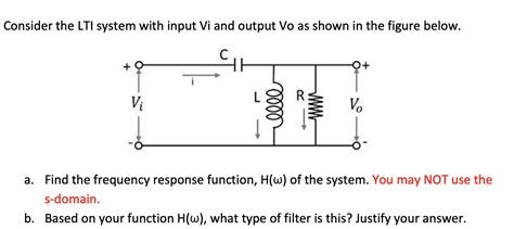 Solved Onsider The Lti System With Input Vi And Output Vo As