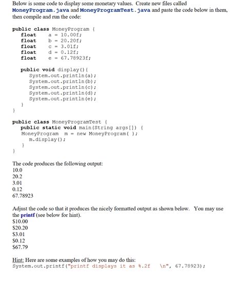 Solved How Do I Modify The Code To Give The Outputs Of