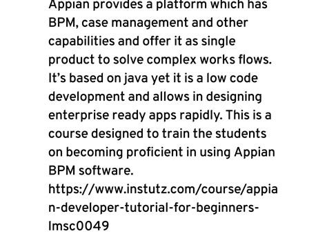 ppt appian developer tutorial for beginners powerpoint presentation