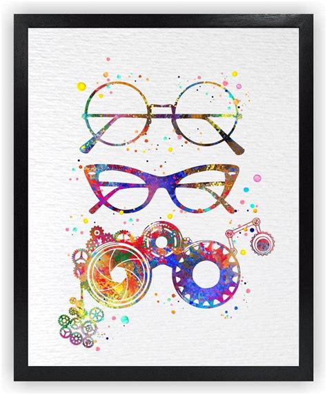 Aefer Poster Eyeglasses Watercolor Art Print Optometrist Optometry