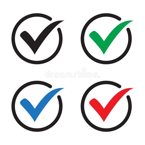 Set Of Tick Icons Checkmark Checked Icon Or Correct Choice Sign
