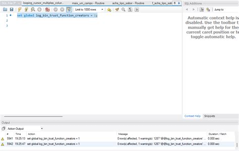 Não Consigo Usar O Global Procedures Sql Executando Código No Mysql
