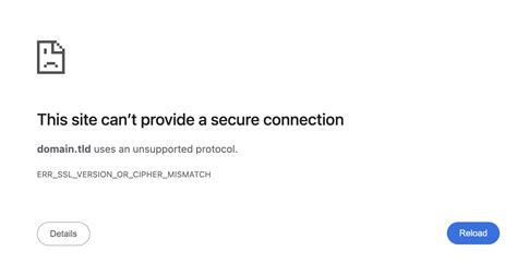 how to fix err ssl version or cipher mismatch