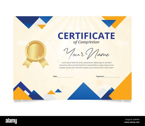 Colorful Certificate Design Template Stock Vector Stock Vector Image And Art Alamy