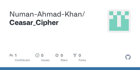 Github Numan Ahmad Khanceasarcipher