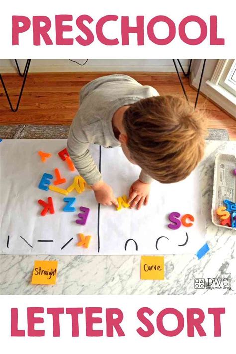 Preschool Alphabet Sorting Activity Alphabet Sort Preschool