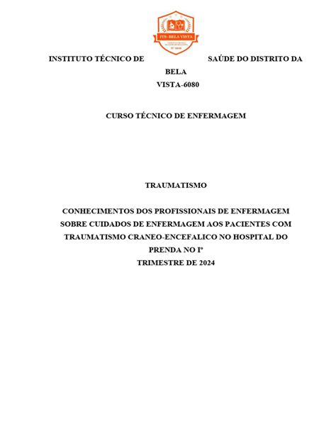 Traumatismo Pdf Traumatismo Craniano Enfermagem