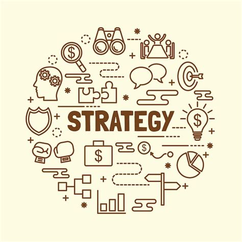 Premium Vector Strategy Minimal Thin Line Icons Set