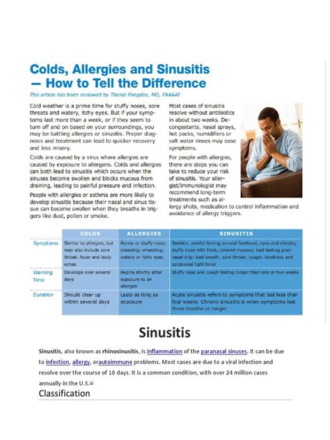 Sinusitis Classification Pdf Human Head And Neck Medical Specialties