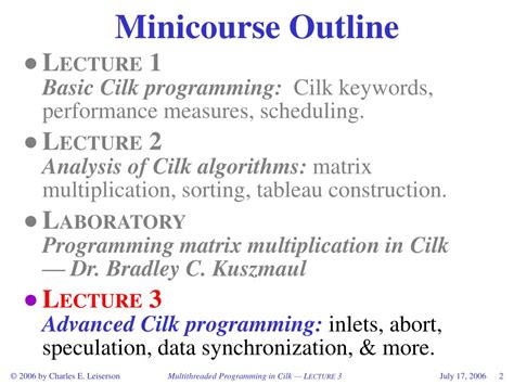 Ppt Multithreaded Programming In Cilk L Ecture 3 Powerpoint