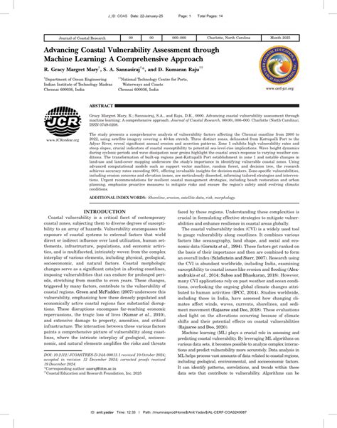 Pdf Advancing Coastal Vulnerability Assessment Through Machine