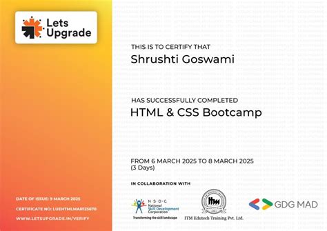 Html Css Webdevelopment Letsupgrade Continuouslearning Shrushti Goswami