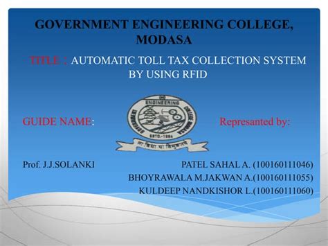 Project Report Rfid Based Automated Toll Collection System Using Arduino Amity University Pdf