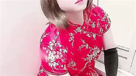 Japanese Crossdresser Miya Masturbates With China Dress Cosplay 2