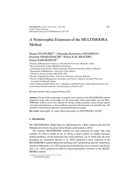 Pdf A Neutrosophic Extension Of The Multimoora Method