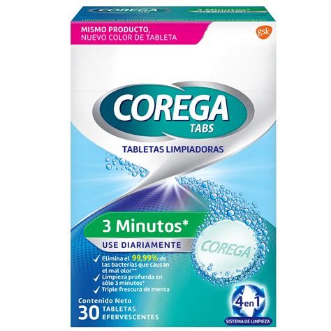 Comprar Limpiador Efervescente Corega Tabs De Prótesis Dentales Y Aparatos Removibles Caja 30
