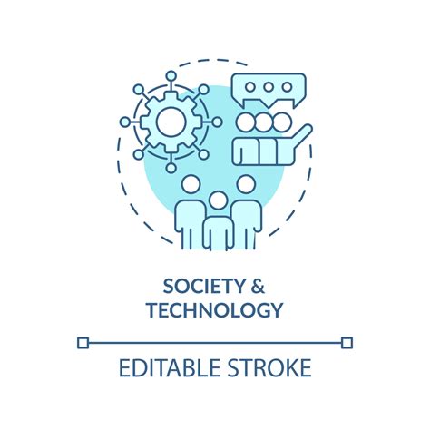 Society And Technology Turquoise Concept Icon Information Systems Cooperation Abstract Idea