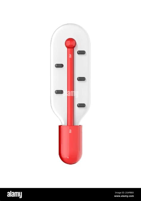 3d Medical Thermometer Isolated On White Background Icon Of Medicine Diagnostic Instrument To