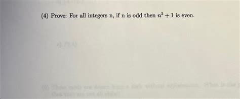 Solved 4 Prove For All Integers N If N Is Odd Then N21
