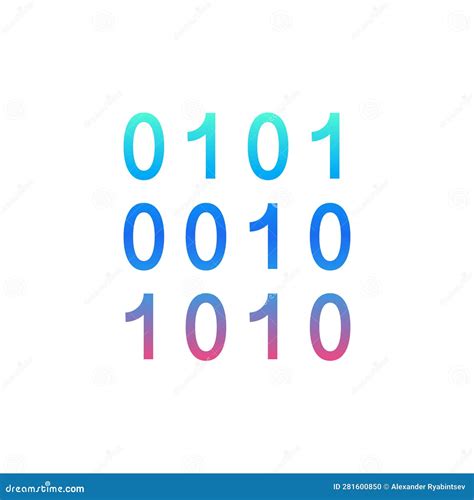 Binary Code Line Vector Icon Coding Concept Colourful Illustration