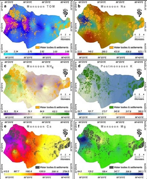 Af Maps Of Spatial Variation Of Six Different Parameters In Soil Download Scientific