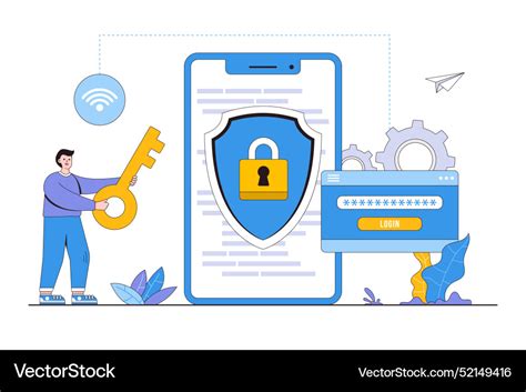 Flat Developer Setting Security System Royalty Free Vector