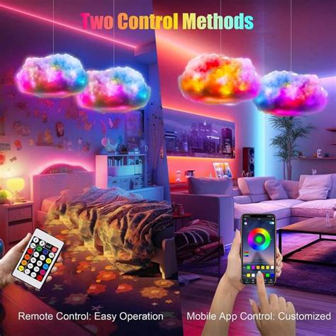 LED Cloud Light RGB Cloud Lights With IC Remote Control And APP Control Cool Lights Sync Music