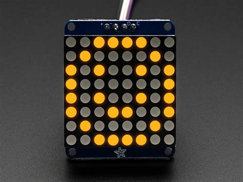 Adafruit Mini 8x8 Led Matrix W I2c Backpack Yellow [ada 871] 디바이스마트