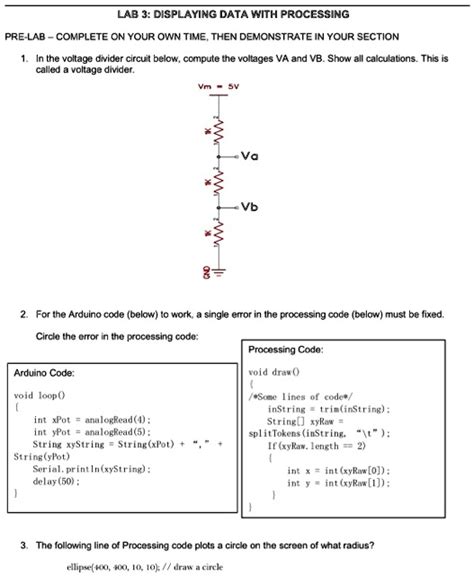 SOLVED LAB 3 DISPLAYING DATA WITH PROCESSING PRE LAB COMPLETE ON