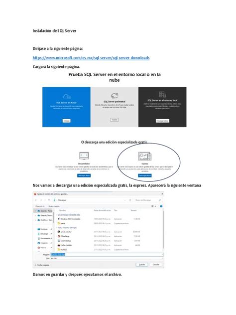 Instalación De Sql Server Pdf