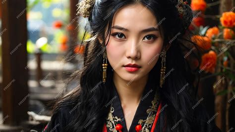 Premium Photo Chinese Woman Traditional Clothing Hanfu Artistic