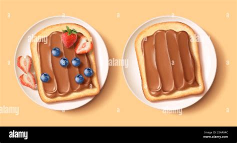Chocolate Spread On Toast Stock Vector Images Alamy