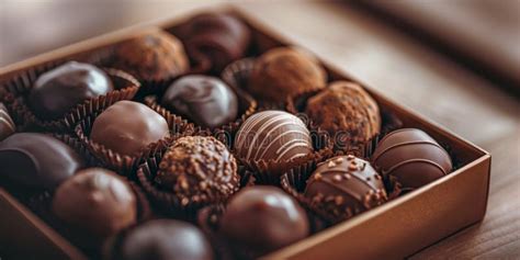 A Close Up Of A Box Of Assorted Chocolates With Various Toppings And Fillings Arranged Neatly
