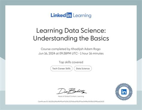 Khadijah Adam Rogo On Linkedin Certificate Of Completion