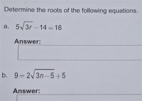 Solved Determine The Roots Of The Following Chegg Com