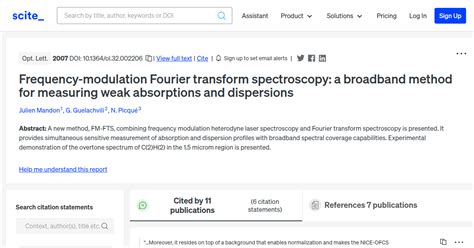 [citation Report] Frequency Modulation Fourier Transform Spectroscopy