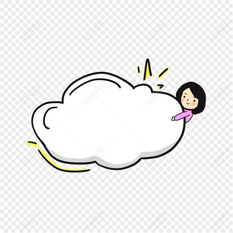만화 테두리 일러스트 말풍선여자구름대화 상자 Png 일러스트 무료 다운로드 Lovepik