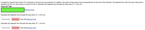 solved a single turn square loop of side l is centered on